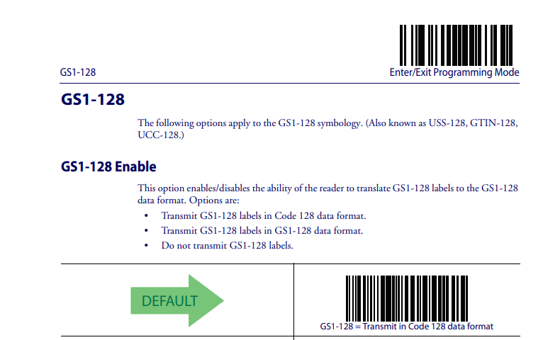 Datalogic (Regetta) GS1-128 Symbology Issue Datalogic (Regetta) GS1-128 Symbology Issue